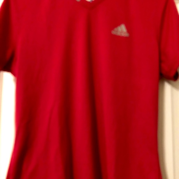 adidas | Tops | Adidas Red Athletic Tee | Poshmark
